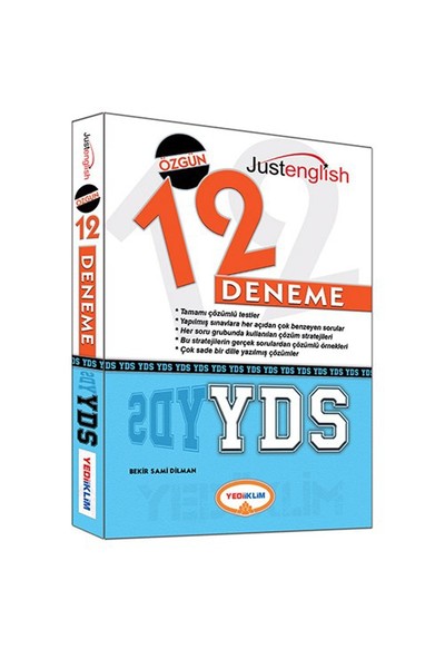 Yediiklim Yayınları YDS Tamamı Çözümlü Özgün 12 Deneme Sınavı