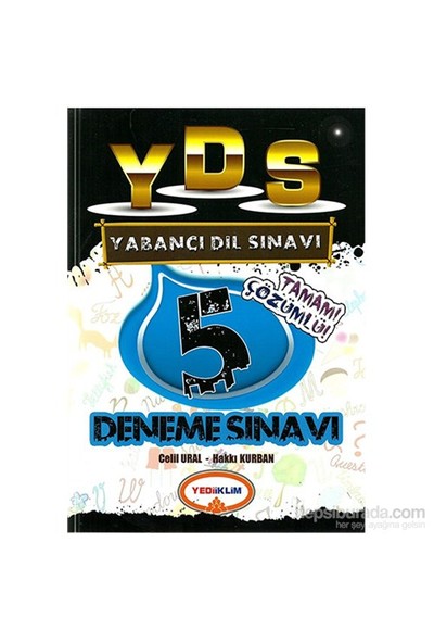 Yediiklim Yayınları YDS Tamamı Çözümlü 5 Deneme Sınavı
