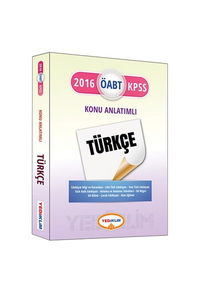 Yediiklim Öabt 2016 Türkçe Öğretmenliği Konu Anlatımlı