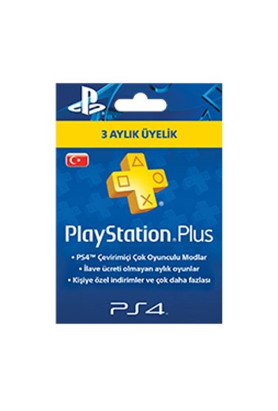 Sony Playstation Psn Plus Türkiye 3 Ay Üyelik Kartı
