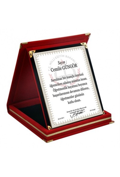 Öğretmenler Gününe Özel Plaket Öğretmenler Gününe Özel Plaket