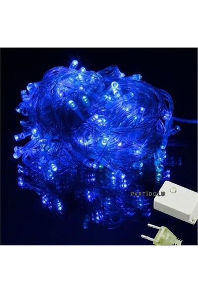 Pandoli Beyaz Kablolu 100 Ampüllü Led Işık Mavi Renk 10 Metre Pandoli Beyaz Kablolu 100 Ampüllü Led Işık Mavi Renk 10 Metre