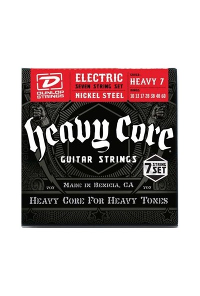 Jim Dunlop Heavy Core 10-60 7 Telli Elektro Gitar Teli Jim Dunlop Heavy Core 10-60 7 Telli Elektro Gitar Teli