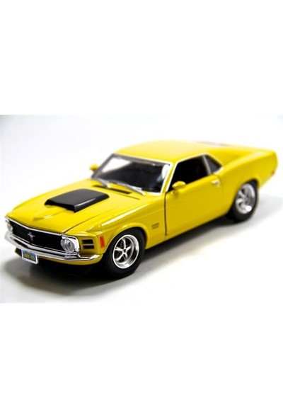 Motormax 1:24 1970 Ford Mustang Boss 429 -Sarı Diecast Model Araba Motormax 1:24 1970 Ford Mustang Boss 429 -Sarı Diecast Model Araba