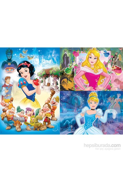 Disney Prensesleri 3 X 48 Parça Kız Çocuk Yapboz