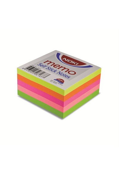 Noki Memo 75 x 75mm Neon Küp Yapışkanlı Not Kağıdı 400 Yaprak Noki Memo 75 x 75mm Neon Küp Yapışkanlı Not Kağıdı 400 Yaprak