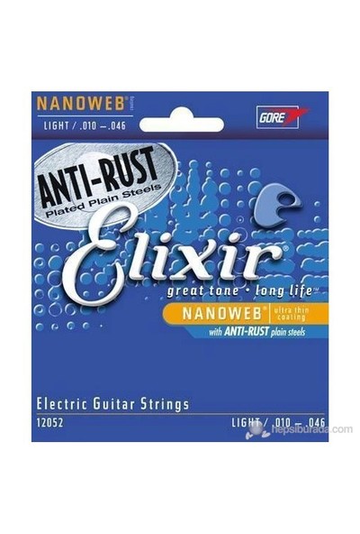 Elixir 12052 Nanoweb Light Elektro Gitar Teli (10-46)