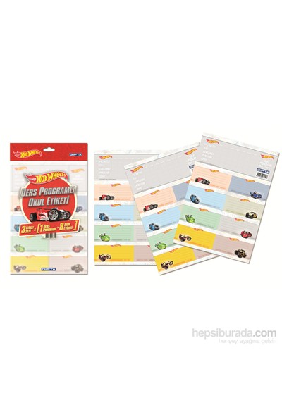 Gıpta 5410 Hot Wheels Ders Programlı Okul Etiketi 3 Yaprak Gıpta 5410 Hot Wheels Ders Programlı Okul Etiketi 3 Yaprak