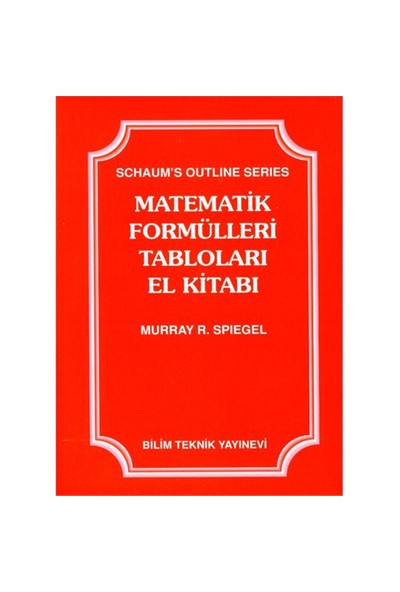 Matematik Formülleri Tabloları El Kitabı - Murray R. Spiegel