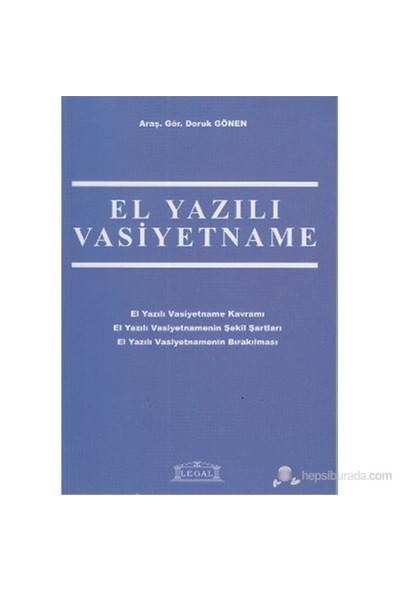 El Yazılı Vasiyetname (Orta Boy)-Doruk Gönen