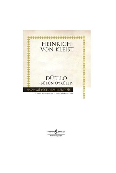 Düello - Bütün Öyküler (Ciltsiz)-Heinrich Von Kleist