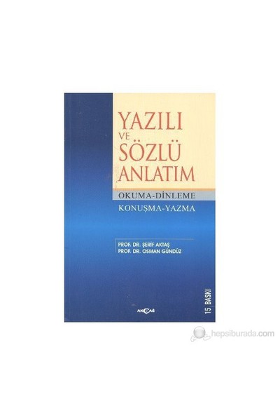 Yazılı Ve Sözlü Anlatım-Şerif Aktaş