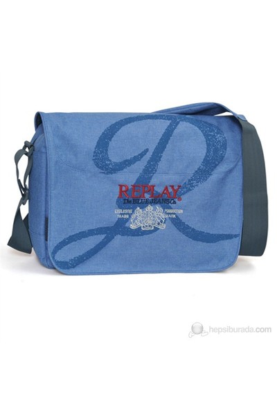 Replay Postacı Çantası Mavi 39x29x12 cm