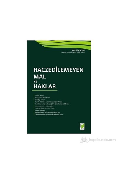 Haczedilemeyen Mal Ve Haklar-Muzaffer Aydın Haczedilemeyen Mal Ve Haklar-Muzaffer Aydın