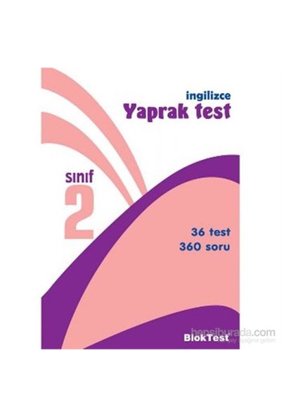 Bloktest 2. Sınıf İngilizce Yaprak Test-Kolektif Bloktest 2. Sınıf İngilizce Yaprak Test-Kolektif