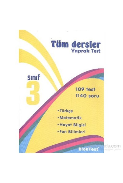 Bloktest 3. Sınıf Tüm Dersler Yaprak Test-Kolektif Bloktest 3. Sınıf Tüm Dersler Yaprak Test-Kolektif