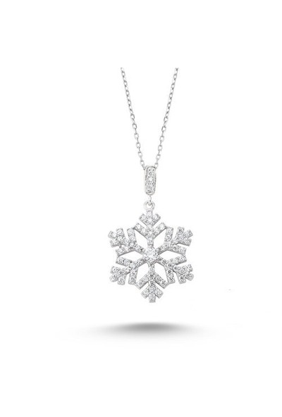 Silver & Silver Zirkon Kar Tanesi Kolye Silver & Silver Zirkon Kar Tanesi Kolye