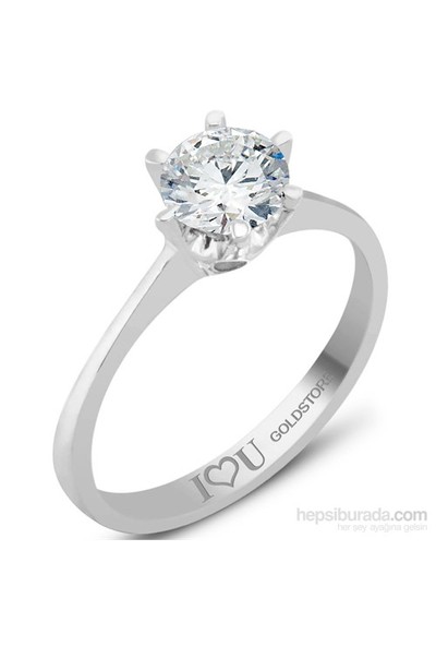 Goldstore Altın Seni Seviyorum Tek Taş Yüzük Grs38759