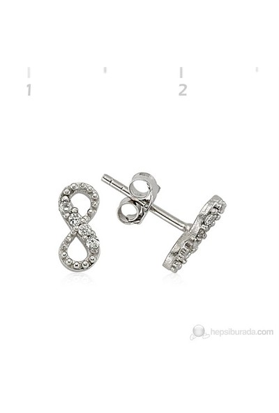 Bayan Lili Zirkon Taşlı Sonsuz Gümüş Küpe Bayan Lili Zirkon Taşlı Sonsuz Gümüş Küpe