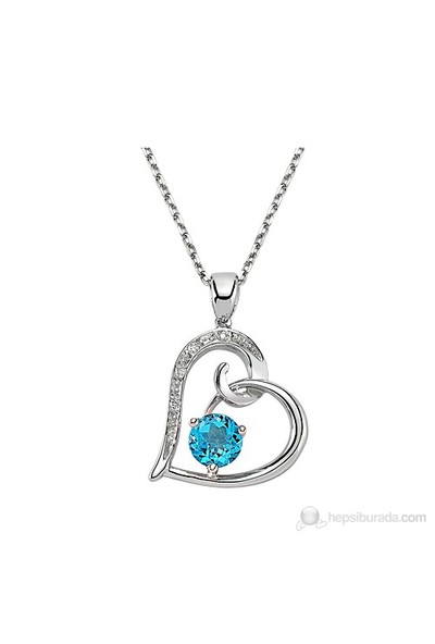 Gizzaro 0.04 Karat Pırlanta 0.95 Karat Mavi Topaz Pırlanta Kalp Kolye GMY079 Gizzaro 0.04 Karat Pırlanta 0.95 Karat Mavi Topaz Pırlanta Kalp Kolye GMY079