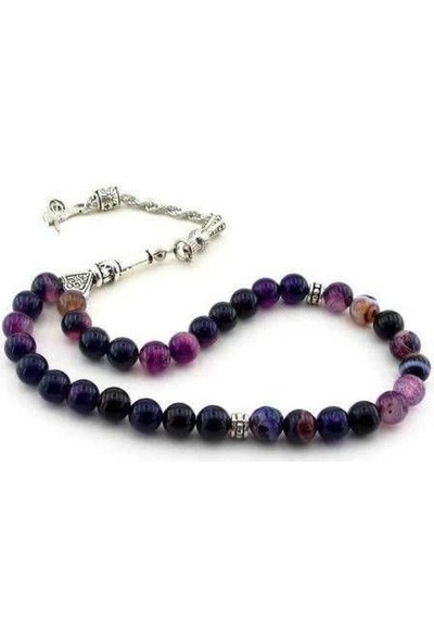 RD Ekoavm Mor Akik Taşından 33'Lük Tesbih