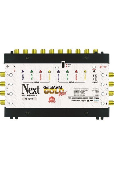 Next YE-10/8 Sonlu Multiswitch + Adaptör Next YE-10/8 Sonlu Multiswitch + Adaptör