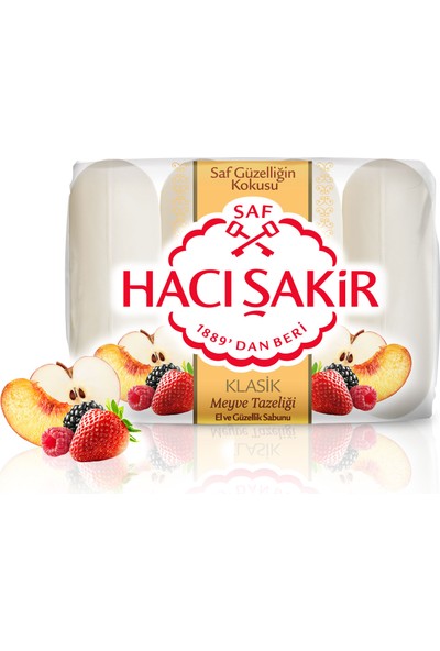 Hacı Şakir Güzellik Sabunu Klasik Meyve Tazeliği 4x70GR