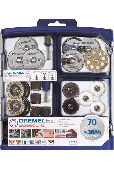Dremel 70 Parça Speedclic Çok Amaçlı Aksesuar Seti (Sc725) Dremel 70 Parça Speedclic Çok Amaçlı Aksesuar Seti (Sc725)