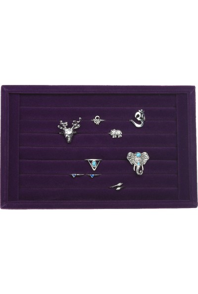 Süet Mor Sosisli 22Cm-16Cm Yüzük Standı Süet Mor Sosisli 22Cm-16Cm Yüzük Standı