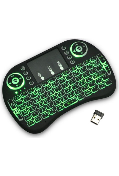 Rezqe Işıklı Kablosuz Mini Klavye SmartTV Televizyon PS3 Dokunmatik Mouse Rezqe Işıklı Kablosuz Mini Klavye SmartTV Televizyon PS3 Dokunmatik Mouse