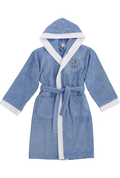 Z&R HOME Bambu 13-14 Yaş Çocuk Bornoz Sailor Mavi
