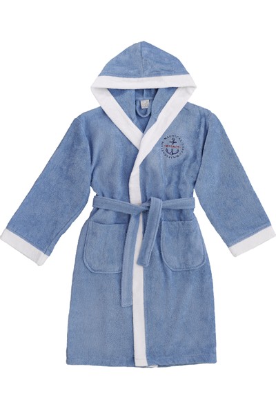 Z&R HOME Bambu 11-12 Yaş Çocuk Bornoz Sailor Mavi