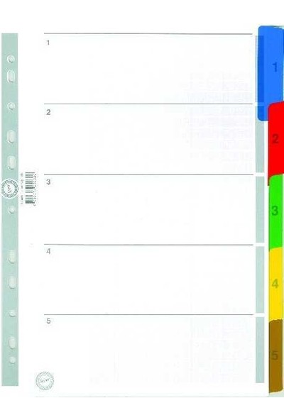 Serve Seperatör 1-5 Rakamlı Renkli Kağıt A4 Sv5523K Serve Seperatör 1-5 Rakamlı Renkli Kağıt A4 Sv5523K