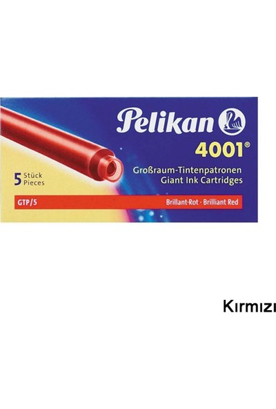 Pelikan Kırmızı Dolmakalem Kartuşu Uzun Pelikan Kırmızı Dolmakalem Kartuşu Uzun