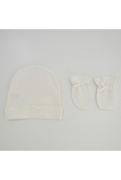 Sevi Bebe Şapka Eldiven Takım - Ekru Sevi Bebe Şapka Eldiven Takım - Ekru