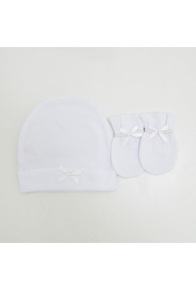 Sevi Bebe Şapka Eldiven Takım - Beyaz Sevi Bebe Şapka Eldiven Takım - Beyaz
