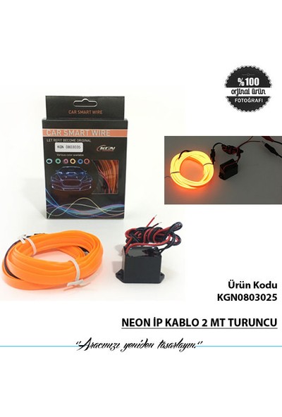 Neon İp Kablo 2 Mt Turuncu