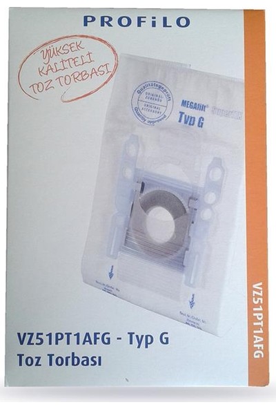 Profilo Süpürge Toz Torbası Orjinal G Tipi 1 pakette 5 Adet