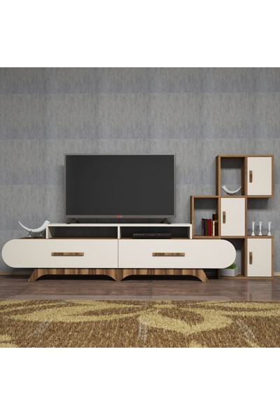 Variant Concept Flora Duvar Raflı Tv Ünitesi Ceviz - Ekru Variant Concept Flora Duvar Raflı Tv Ünitesi Ceviz - Ekru