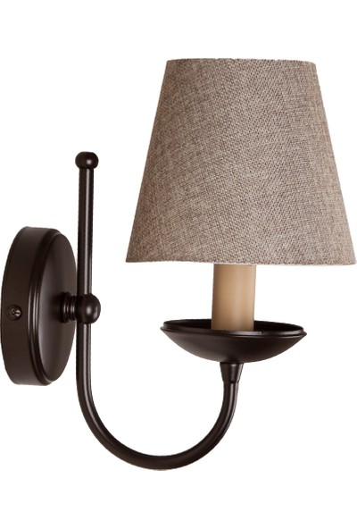 Fivorno Basic Line Antik Kahve Kumaş Başlıklı Aplik - Hasır Kahve Fivorno Basic Line Antik Kahve Kumaş Başlıklı Aplik - Hasır Kahve