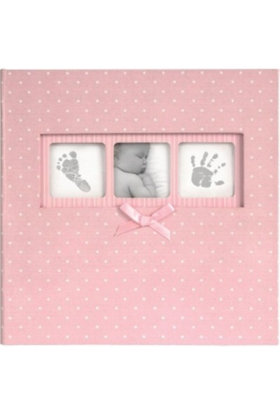 Vintage Label Fotoğraf Albümü Puantiyeli Pembe