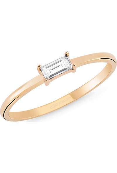 Altınsepeti Rose Altın Beyaz Baget Taşlı Yüzük As262Yzr15 Altınsepeti Rose Altın Beyaz Baget Taşlı Yüzük As262Yzr15