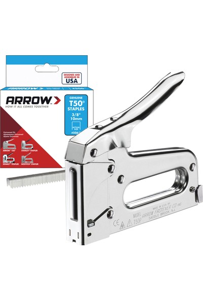 Arrow T50 6-14mm Profesyonel Mekanik Zımba Tabancası + 1250 Adet Zımba Arrow T50 6-14mm Profesyonel Mekanik Zımba Tabancası + 1250 Adet Zımba