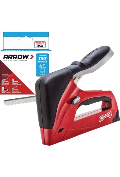 Arrow T50RED 6-14mm Zımba/15-25mm Çivi Profesyonel Mekanik Zımba ve Çivi Tabancası + 1250 Adet Zımba Arrow T50RED 6-14mm Zımba/15-25mm Çivi Profesyonel Mekanik Zımba ve Çivi Tabancası + 1250 Adet Zımba