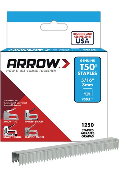 Arrow AR505 8mm 1250 Adet Profesyonel Zımba Teli Arrow AR505 8mm 1250 Adet Profesyonel Zımba Teli