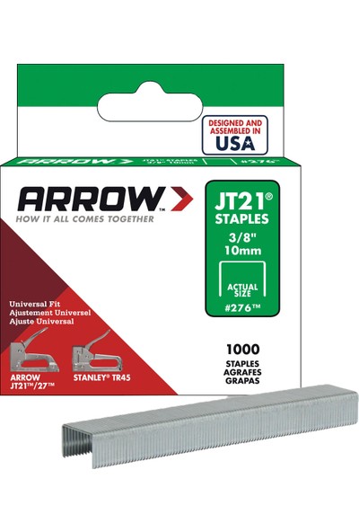 Arrow AR276 10mm 1000 Adet Profesyonel Zımba Teli Arrow AR276 10mm 1000 Adet Profesyonel Zımba Teli