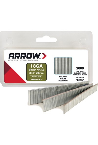 Arrow BN1812 20mm 2000 Adet Profesyonel Kesik Başlı Çivi Arrow BN1812 20mm 2000 Adet Profesyonel Kesik Başlı Çivi