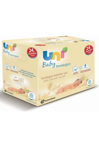 Uni Baby Yenidoğan Islak Pamuk Mendil 24'lü Fırsat Paketi / 960 Yaprak Uni Baby Yenidoğan Islak Pamuk Mendil 24'lü Fırsat Paketi / 960 Yaprak