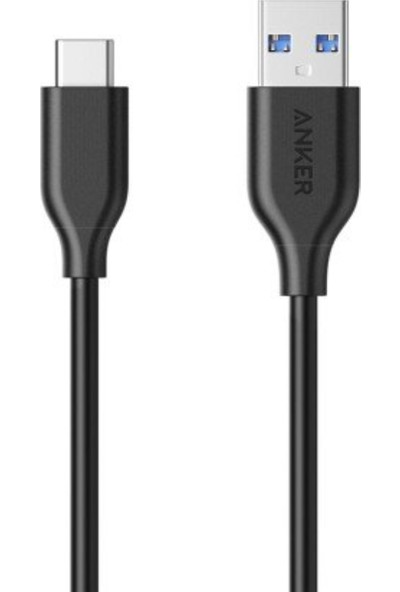 Anker Powerline USB-C to USB 3.0 Type-C Şarj/Data Kablosu 0.9 Metre - Siyah - A8163