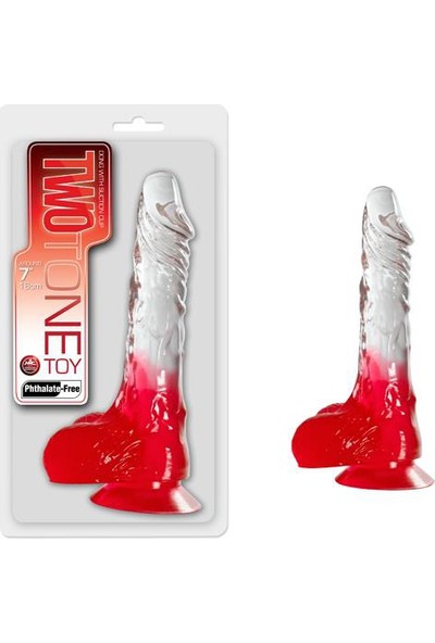 EypMate Two Tone Çift Renkli Şeffaf Dildo - Kırmızı EypMate Two Tone Çift Renkli Şeffaf Dildo - Kırmızı